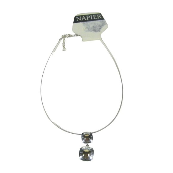 Napier | Jewelry | New Napier Silvertone Cord Pendant Necklace 8 Inch ...